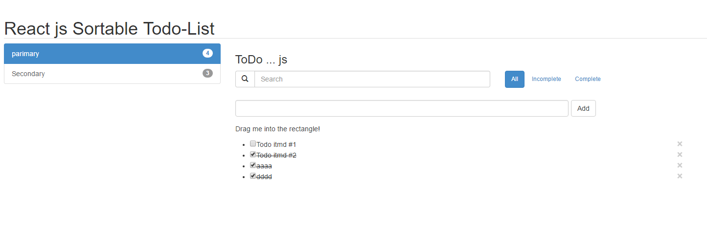 React js todo list sortable 1 Kenneth